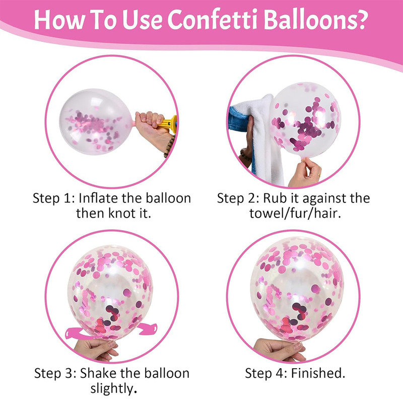 The Party Aisle™ Pink Balloons Set, 50 Pcs 12 Inch Metallic Pink Pastel Pearl Light Pink ...